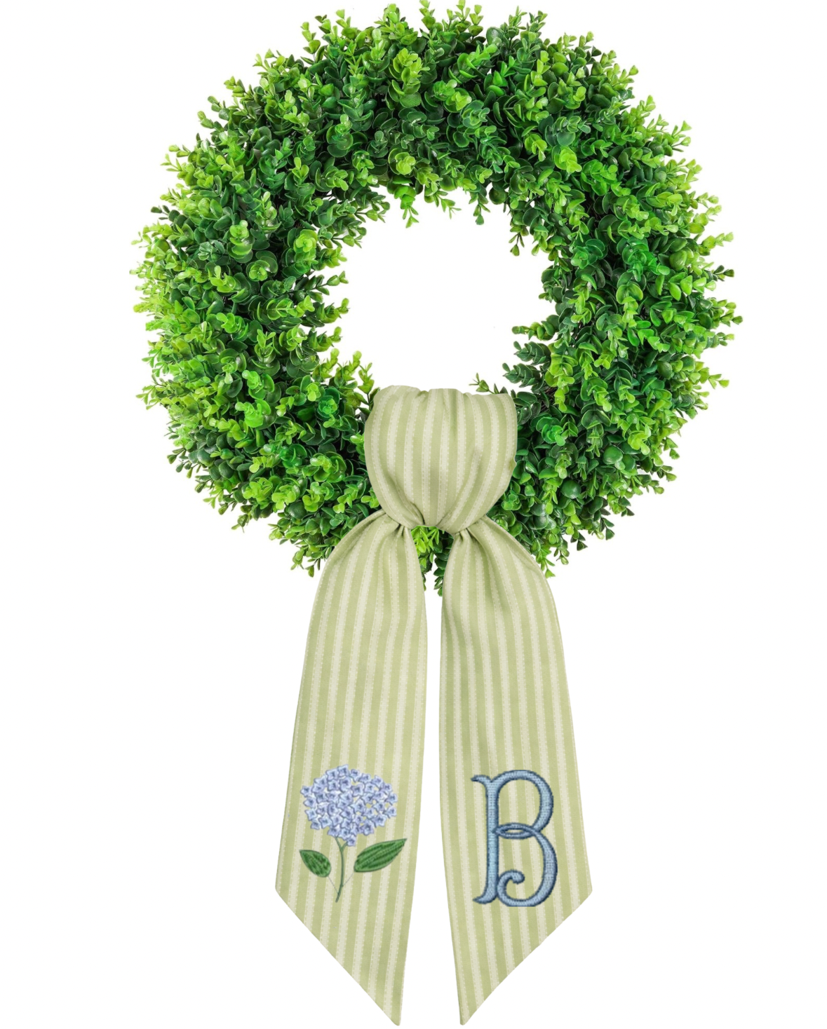 Monogram Hydrangea Wreath Sash – Trinity's